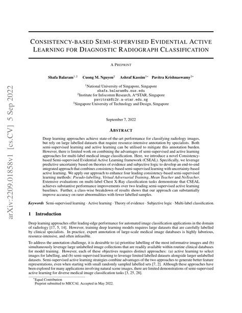 Pdf Consistency Based Semi Supervised Evidential Active Learning For Diagnostic Radiograph