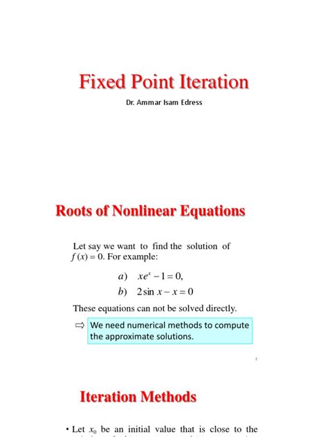 Fixed Point Iteration Pdf Numerical Analysis Theoretical Computer Science