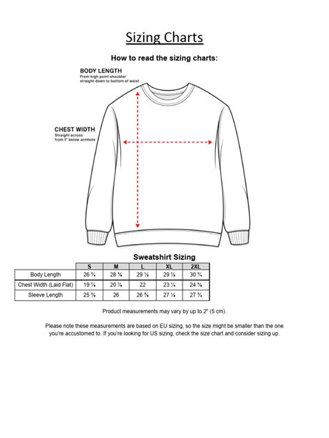 Sweatshirt Sizing Guide Pdf