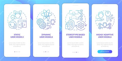 Premium Vector User Modeling Blue Gradient Onboarding Mobile App Screen