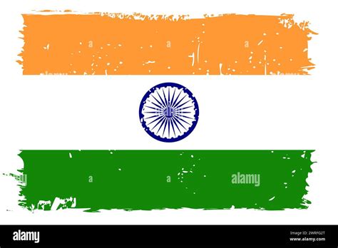 India Flag Vector Flag With Stylish Scratch Effect And White Grunge Frame Stock Vector Image