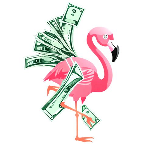 Flamingo With Money Digital Graphic · Creative Fabrica