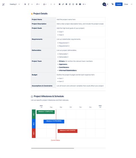 Project Charter Template Confluence