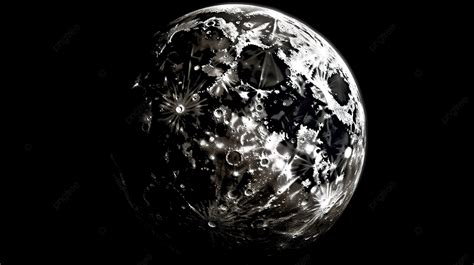 A 3d Render Of The Enigmatic Moon Against A Black Sky Background Blue