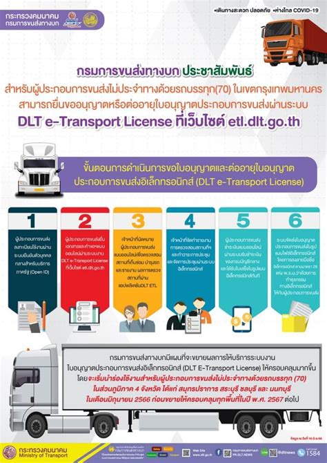 กรมขนส่งฯ แจ้ง ยื่นขอ ต่ออายุใบอนุญาต ประกอบการขนส่งรถบรรทุก ทางออนไลน์ได้แล้วใน 4 จังหวัด