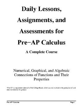 Pre AP Calculus Unit 1 Introduction To Functional Analysis By Mark Sparks