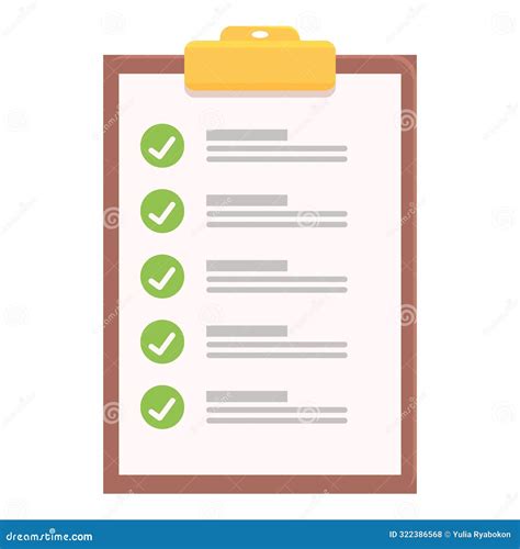 Clipboard Showing Completed Tasks With Check Marks Stock Vector