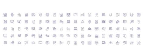 Hardware Line Icons Signs Set Design Collection Vector Image