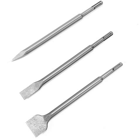Xtremepowerus 3 Pcs Sds Chisel Set Rotary Hammer Sds Bits Set Point