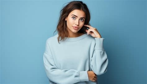 Premium Photo Portrait Of Sexual Blond Female With Curly Hair