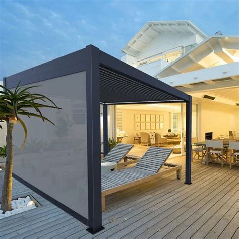 Bon Pergola Wind Resistant Side Shade Screen Manual Pergolawind