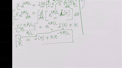 rl circuit charging solving differential equation transient response