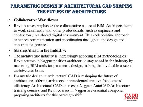 Ppt Parametric Design In Architectural Cad Shaping The Future