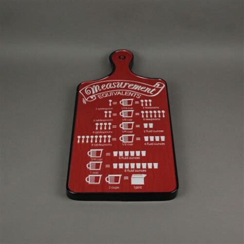 Zeckos Measurement Conversion Chart Cutting Board Metal Wall Plaque