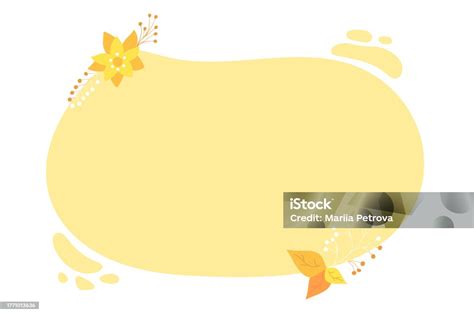 나뭇잎과 꽃이 있는 텍스트에 대 한 손으로 그린 프레임입니다 복사 공간이 있는 간단한 낙서 템플릿입니다 벡터 일러스트 레이 션 0명에 대한 스톡 벡터 아트 및 기타 이미지