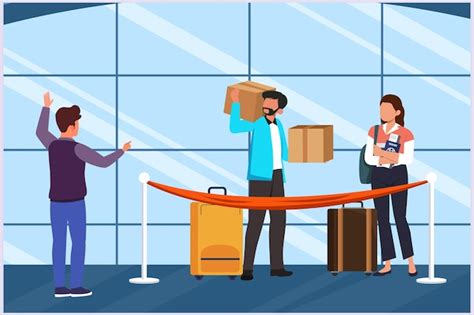 Premium Vector Happy People Traveling At Airport Concept Of Passenger