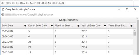 Intermediate Query Aeries Software