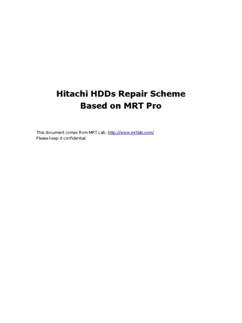 Mrt Hitachi Hdd Repair Scheme A Guide To The Firmware Structure And Repair Process For Hitachi