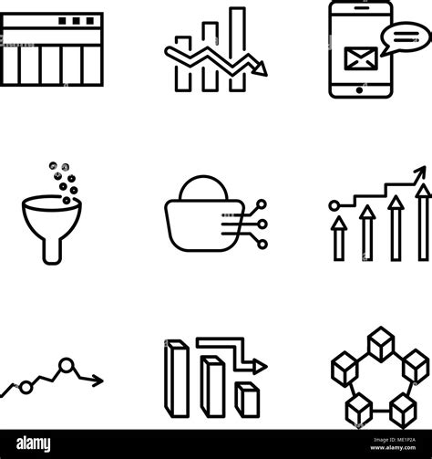 Set Of 9 Simple Editable Icons Such As Data Interconnected 3d Data Analytics Bars Missing Data