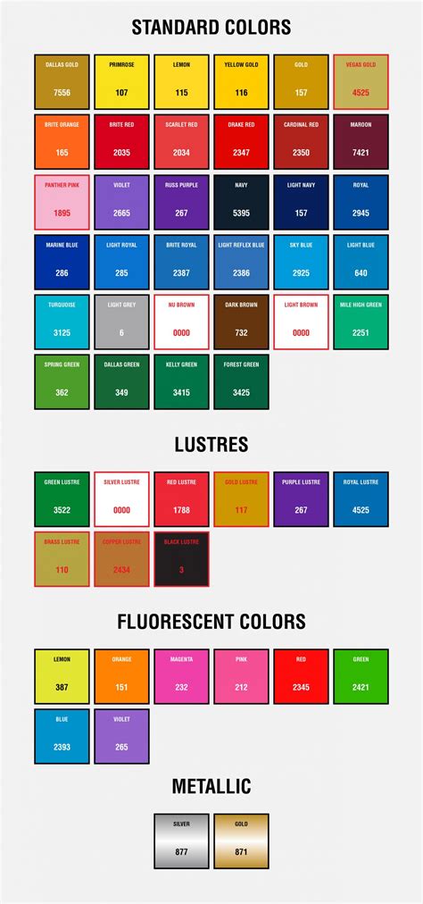 Pantone Color Chart Red
