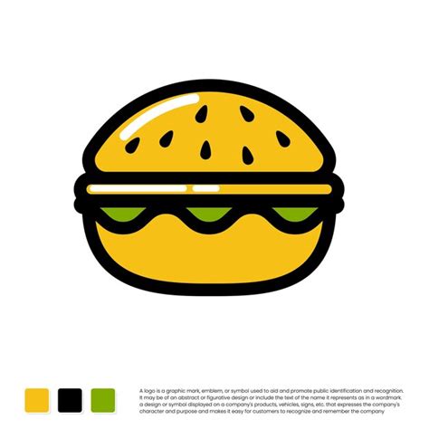 햄버거 패스트 푸드 디자인 로고 템플릿 프리미엄 벡터