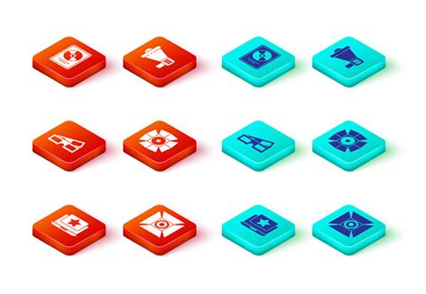 스타 영화 스포트라이트 3d 시네마 안경 메가폰 및 Cd 디스크 어워드 프레임 아이콘이 있는 랩톱을 설정합니다 벡터 1위에 대한 스톡 벡터 아트 및 기타 이미지 Istock