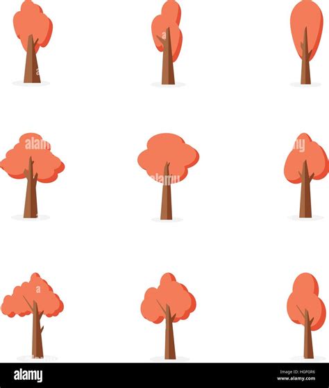 Collection Of Tree Set Vector Stock Vector Image Art Alamy