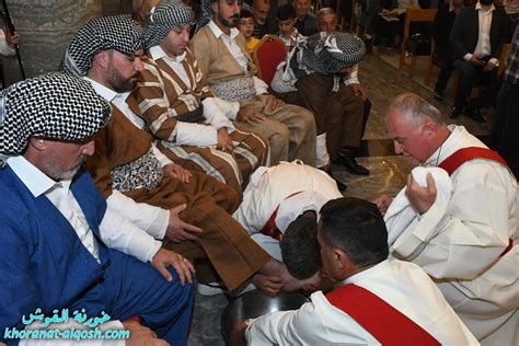 قداس الفصح و رتبة غسل ارجل التلاميذ في كنيسة مار كوركيس القوش 2024