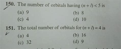 The Number Of Orbitals Having N L