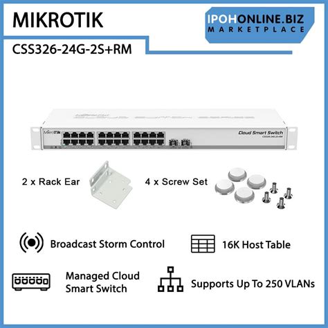 MIKROTIK CSS326 24G 2S RM Cloud Smart Switch 24 Port Gigabit 10G SFP L3 Managed VLAN LACP