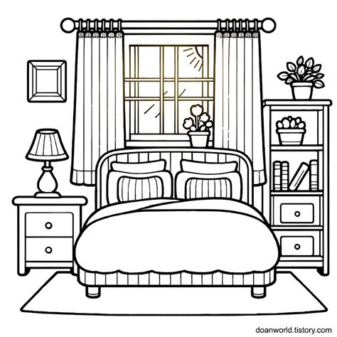침실 침대 색칠공부 도안 어린이를 위한 침실 꾸미기