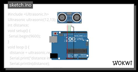 Ultrasonic Sensor Wokwi Esp32 Stm32 Arduino Simulator