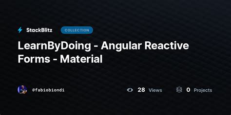 Learnbydoing Angular Reactive Forms Material By Fabiobiondi