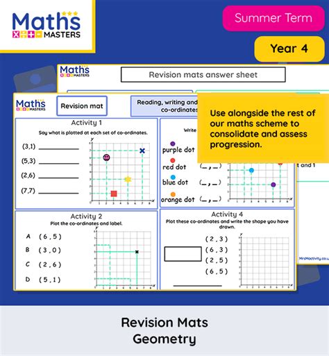 Year 4 Maths Revision Mats White Rose Progression