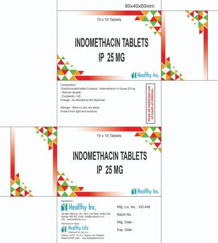 Indomethacin Tablet Ip 25 Mg At ₹ 100 Box Andheri West Mumbai Id 2850562330362