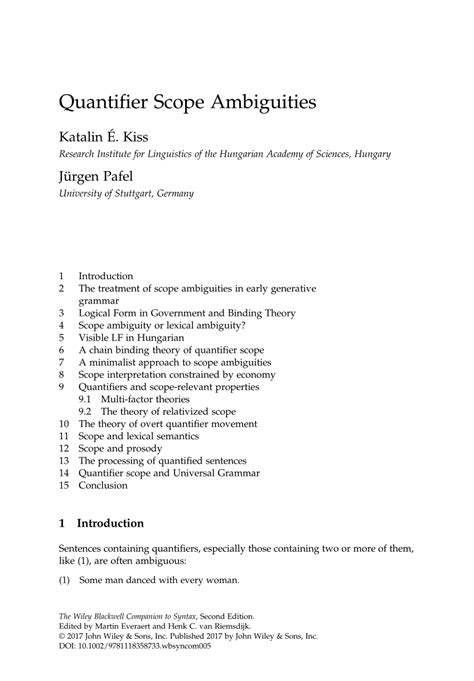Pdf Quantifier Scope Ambiguities