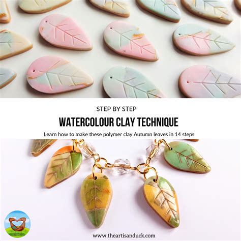 Polymer Clay Watercolour Technique Leaf Tutorial The Artisan Duck