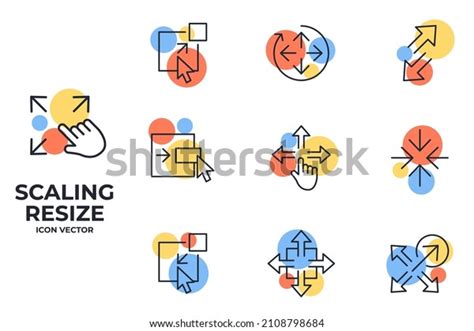 Set Scaling Arrow Icon Resize Pack Stock Vector Royalty Free 2108798684 Shutterstock