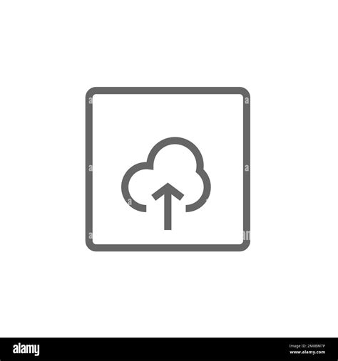 Upload Content Window Line Icon Graphic Resource Template Vector Illustration Stock Vector