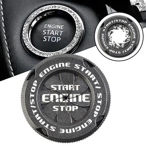 Auto Car Engine Start Stop Push Button Protective Cover Red Interior Accessories