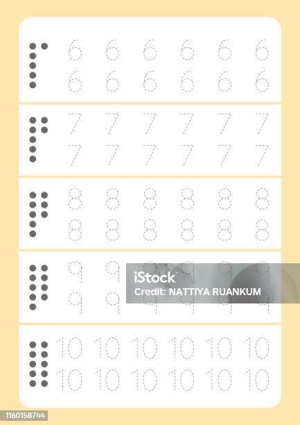 숫자를 쓰기위한 무료 필기 페이지 학습 번호 유치원 벡터에 대한 숫자 추적 워크 시트 건강관리와 의술에 대한 스톡 벡터 아트 및 기타 이미지 건강관리와 의술 교습