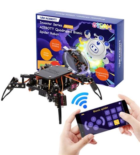 acebott qd020 esp8266 quadruped bionic spider robot kit