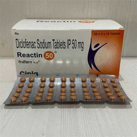 Reactin 50 Tablet At ₹ 100 Stripe Diclofenac Sodium Tablet In Nagpur Id 2853092953988