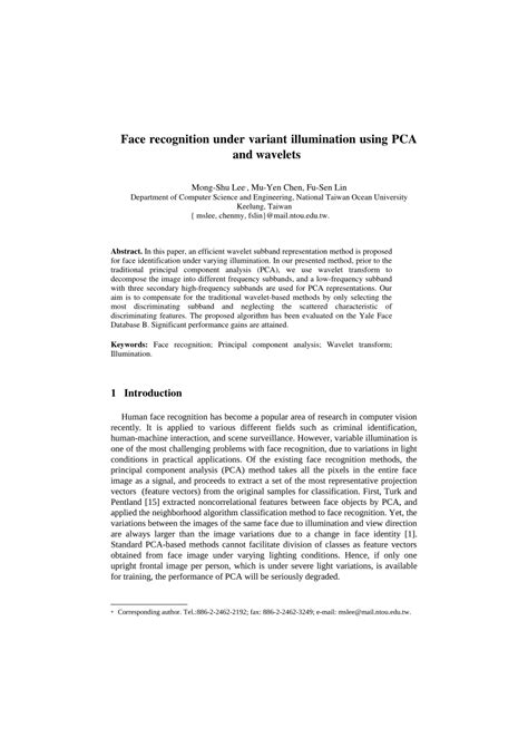 pdf face recognition under variant illumination using pca and wavelets