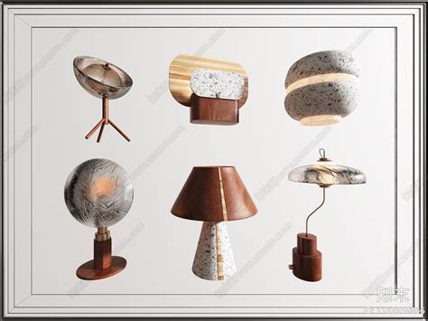 现代台灯组合3d模型下载【id 1132659866】 知末3d模型网