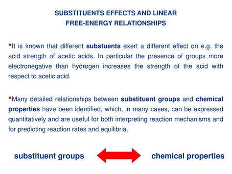 Ppt Substituents Effects And Linear Free Energy Relationships