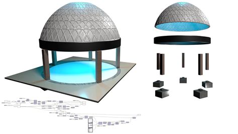 circular pavilion with dome using grasshopper in rhino for parametric architecture and design