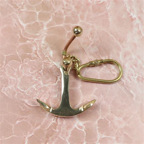 Handcrafted Brass Anchor Keychain