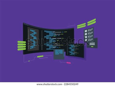 Software Development Programming Program Code On Stock Vector Royalty