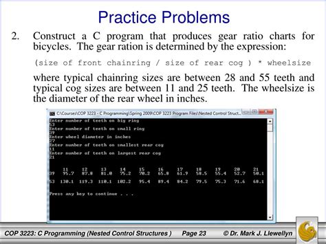 Ppt Cop 3223 C Programming Spring 2009 Nested Control Structures Powerpoint Presentation Id